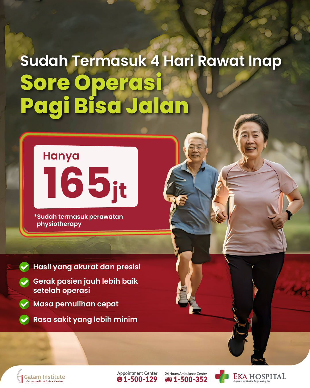 Paket Robotic TKR (Total Knee Replacement) di Eka Hospital